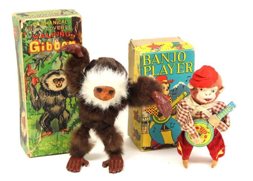 Banjo Player: A boxed, clockwork, tinplate, Banjo Player, Made by ...