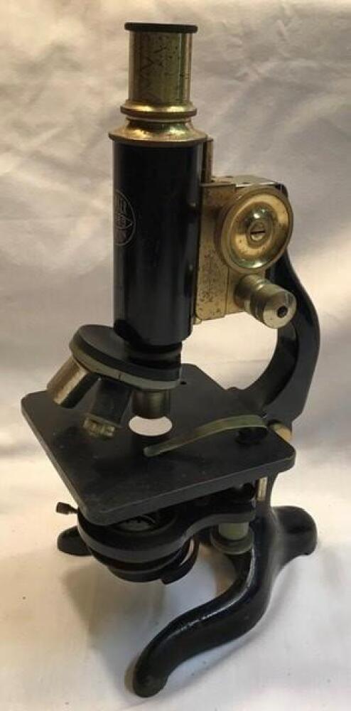 Baker Laboratories Microscope 1930’s, in wooden case (no key)