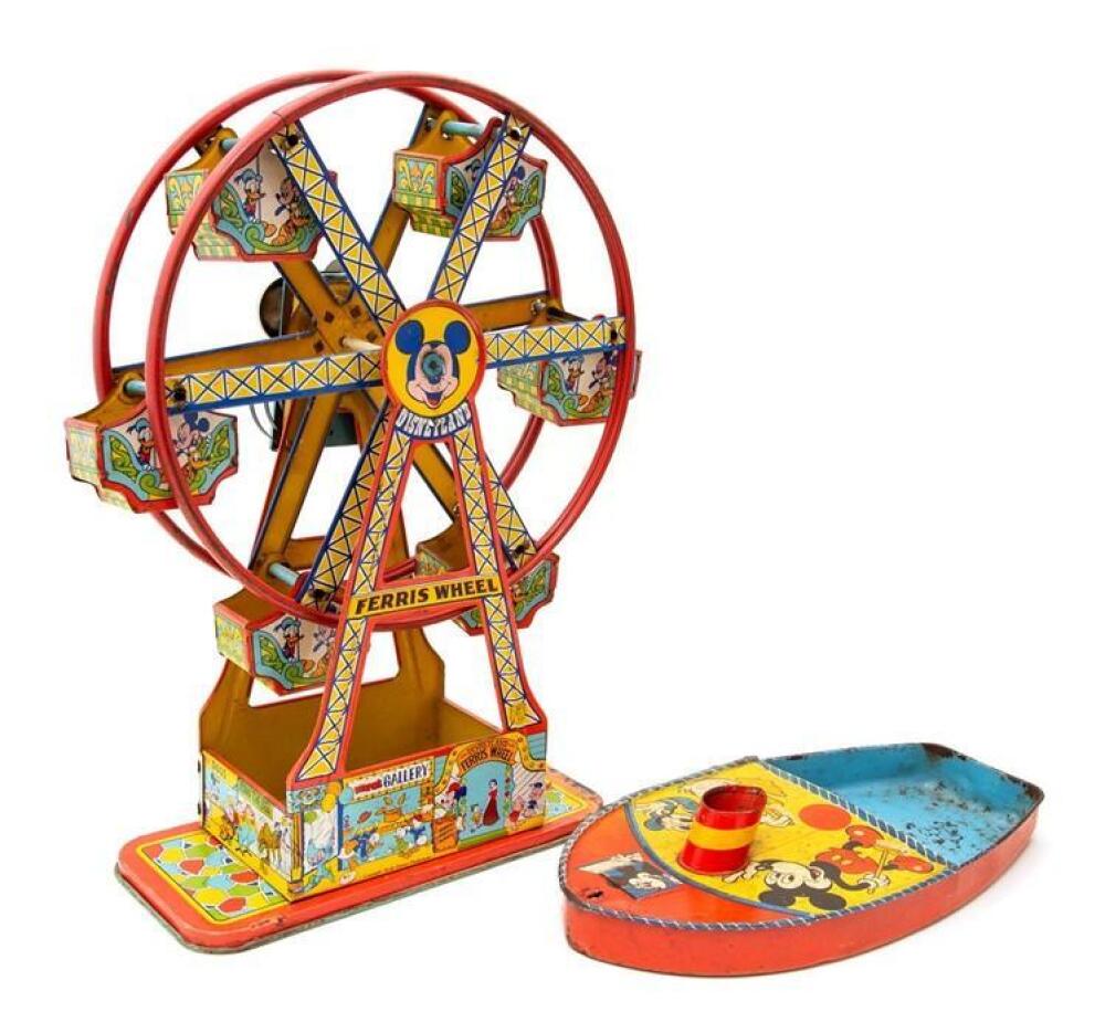 Mickey Mouse Ferris Wheel: An unboxed, tinplate, clockwork, Mickey ...