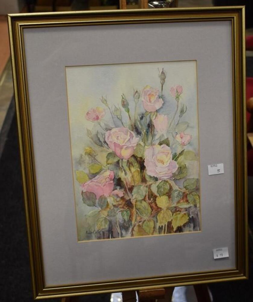 Collection of watercolours of various flora and fauna, mainly signed ...