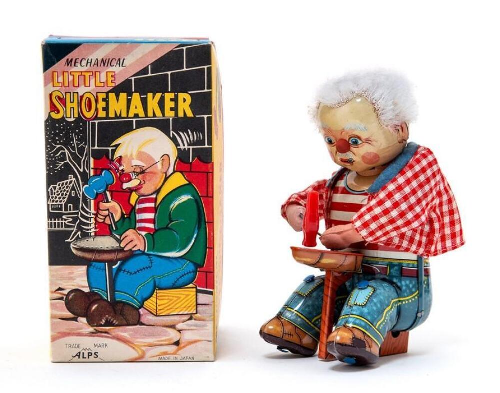 Little Shoemaker: A boxed, mechanical, tinplate, Little Shoemaker, Made ...