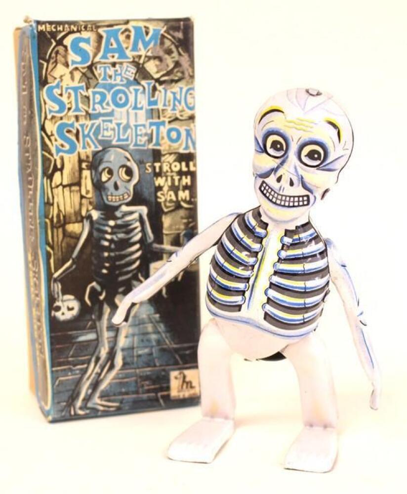 Sam the Strolling Skeleton: A boxed clockwork, tinplate, Sam the ...