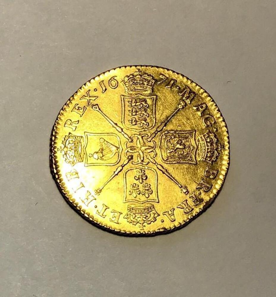 Charles II Guinea 1671. Gold, 8.43 grams. 25.84 mm. Ref: Spink, 3342 ...