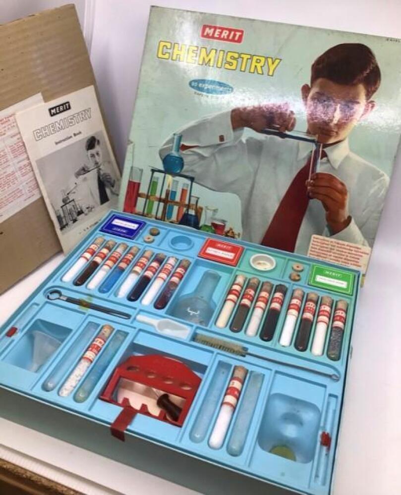 Two chemistry sets, one Merit no.2, one Thomas Salter no.3, (incomplete)