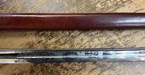 WW1 British Officers Sword with single edged fullered blade with GRV ...