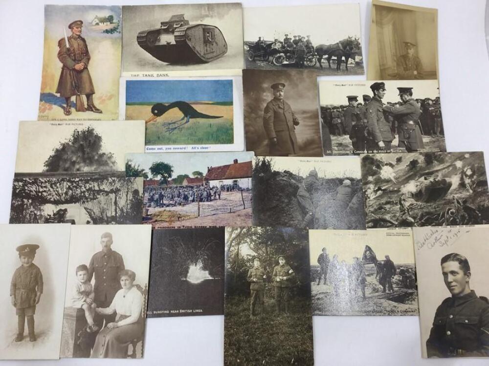 A collection of over 30 WW1 British and German Postcard photographs ...