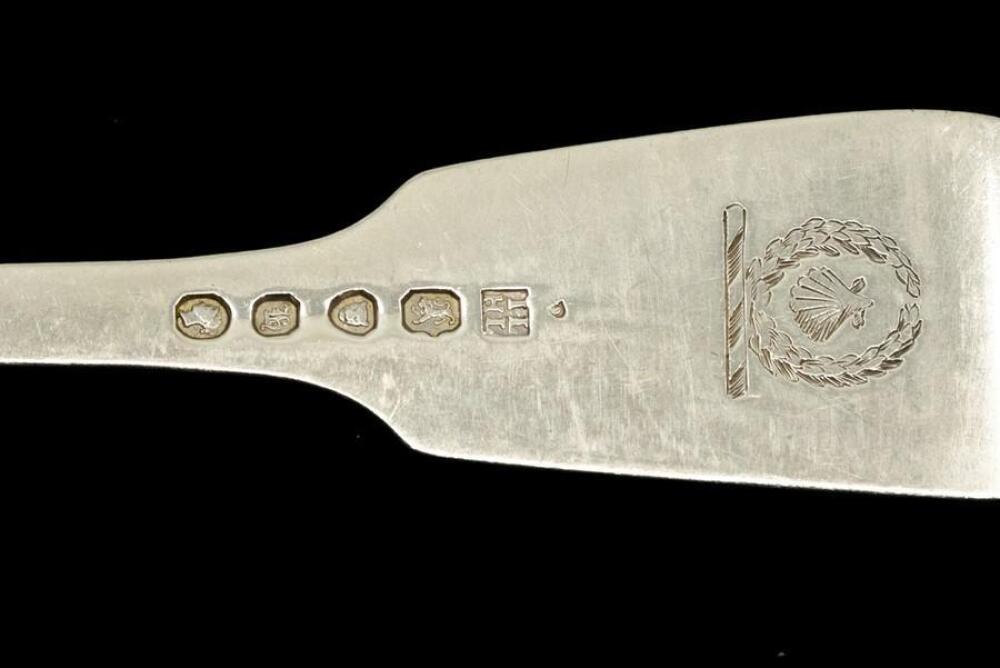 A composite suite of Georgian and Victorian silver flatware, mainly ...