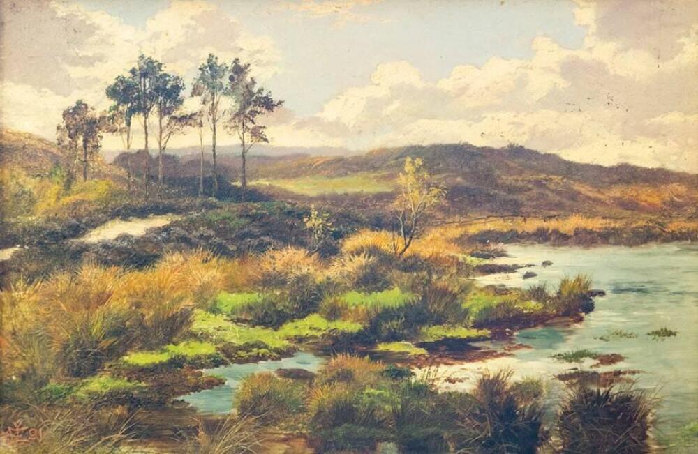 Edgar Longstaffe (British, 1849-1912), moorland landscapes, a pair ...
