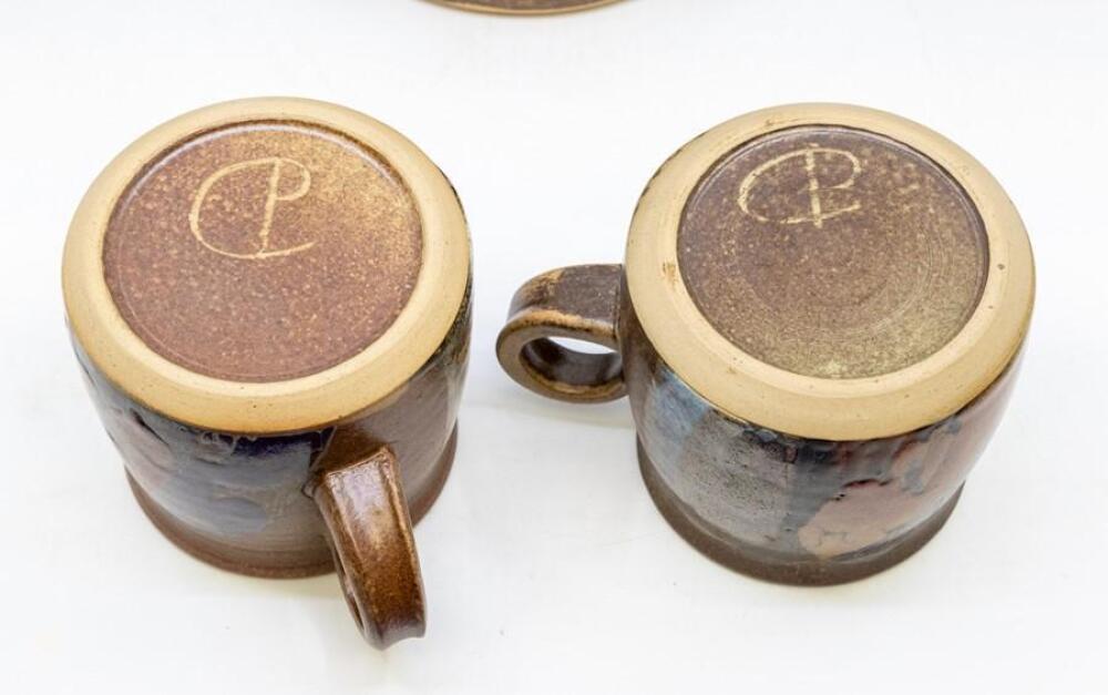 Crich Pottery: A group of Crich Pottery items to include butter dish ...