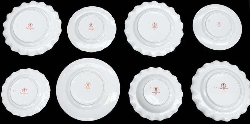 Collection of Royal Crown Derby Antoinette Carlton blue and other Derby ...