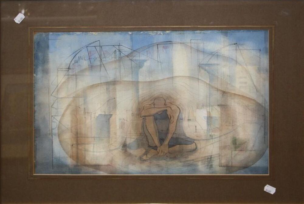 Theodore Hancock (British/American 1923-1989) A cross legged figure ...