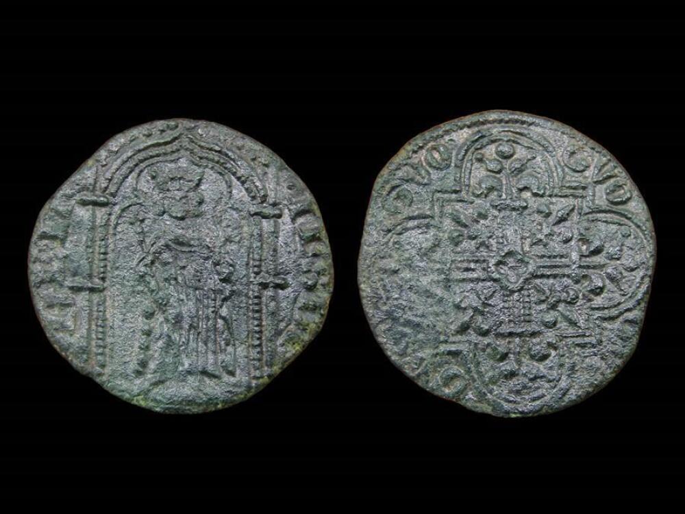 English Medieval Jetton. Edward III, 1327-77. Type 4. Copper, 1.65g. 21 ...