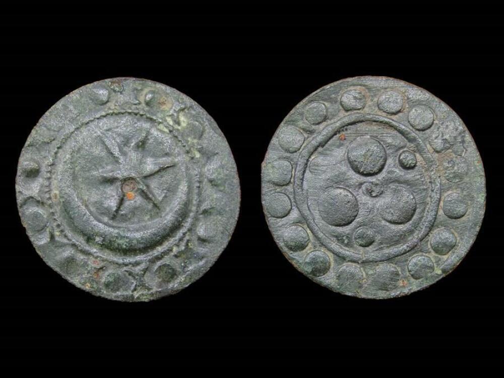 English Medieval Jetton. Edward II, 1307-27. Type 3. Copper, 1.98g ...