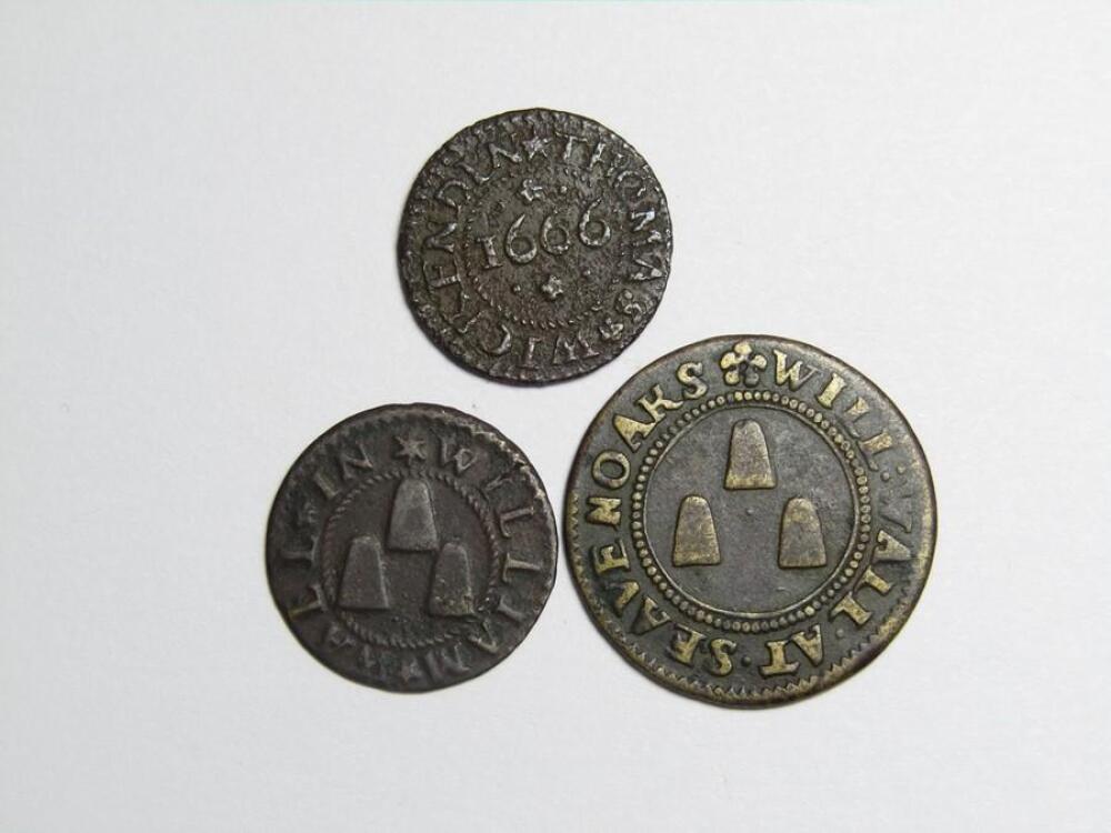 Kent 17th Century Trade Tokens. Sevenoaks (3). William Wall, halfpenny ...