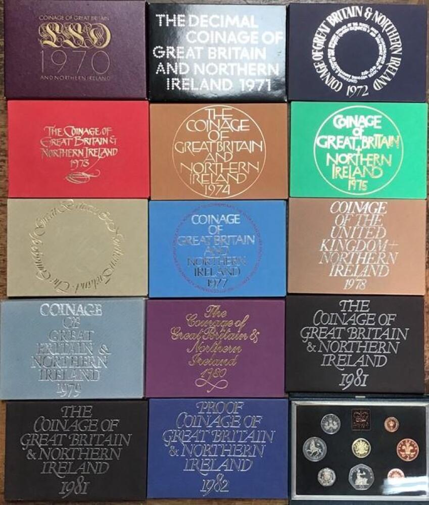 Royal Mint UK Proof year sets in Original presentation cases. 30 sets.