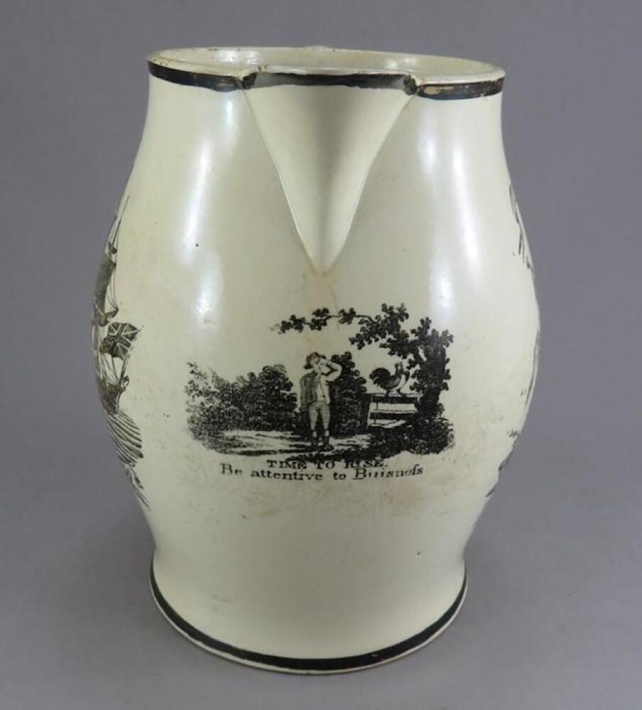 An early nineteenth century creamware transfer-printed in black ...