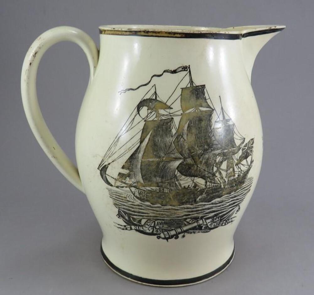 An early nineteenth century creamware transfer-printed in black ...