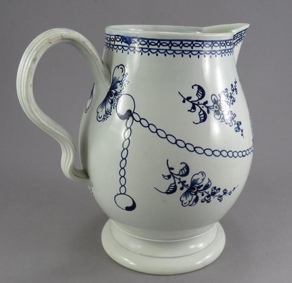 A late eighteenth century blue and white hand-painted pearlware named ...