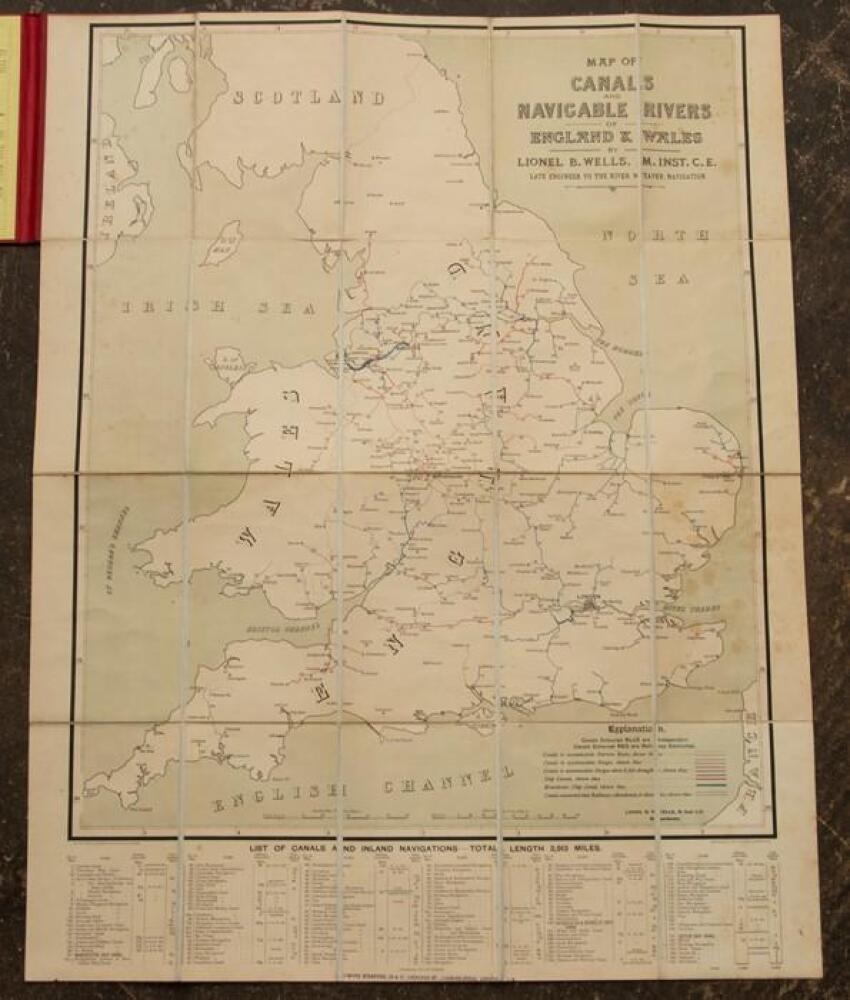 Map of Canals and Navigable Rivers of England and Wales, by Lionel B ...