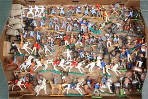 Figures: A collection of assorted Britains and Timpo plastic figures to ...