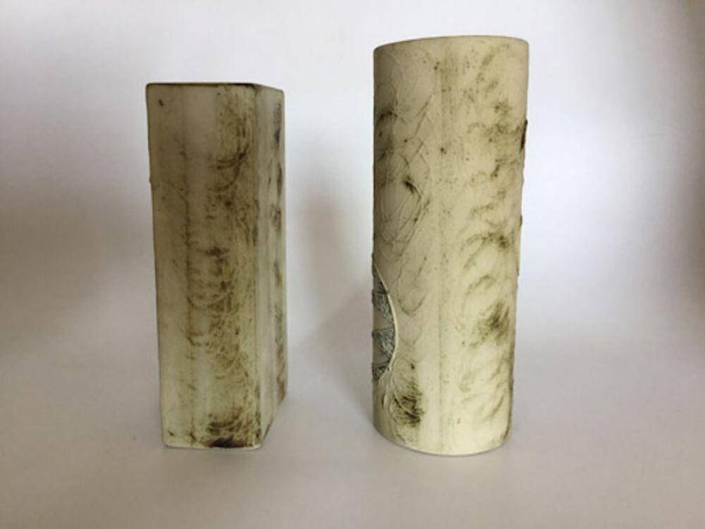 Two Carn Pottery of Penzance Cornwall studio pottery vases, one of ...
