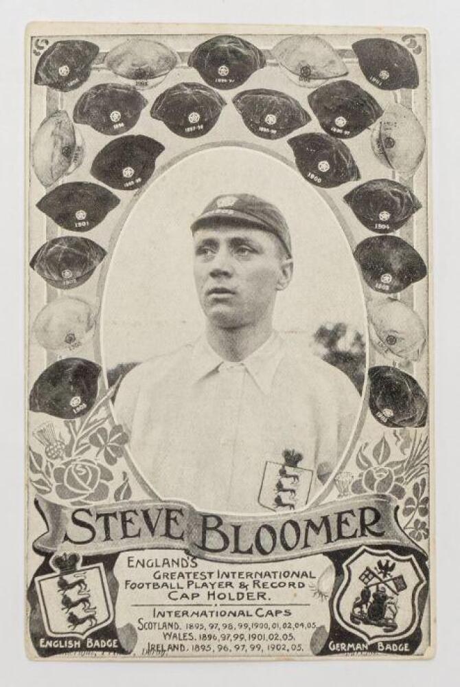 Derby County: A Derby County interest Steve Bloomer postcard, depicting ...