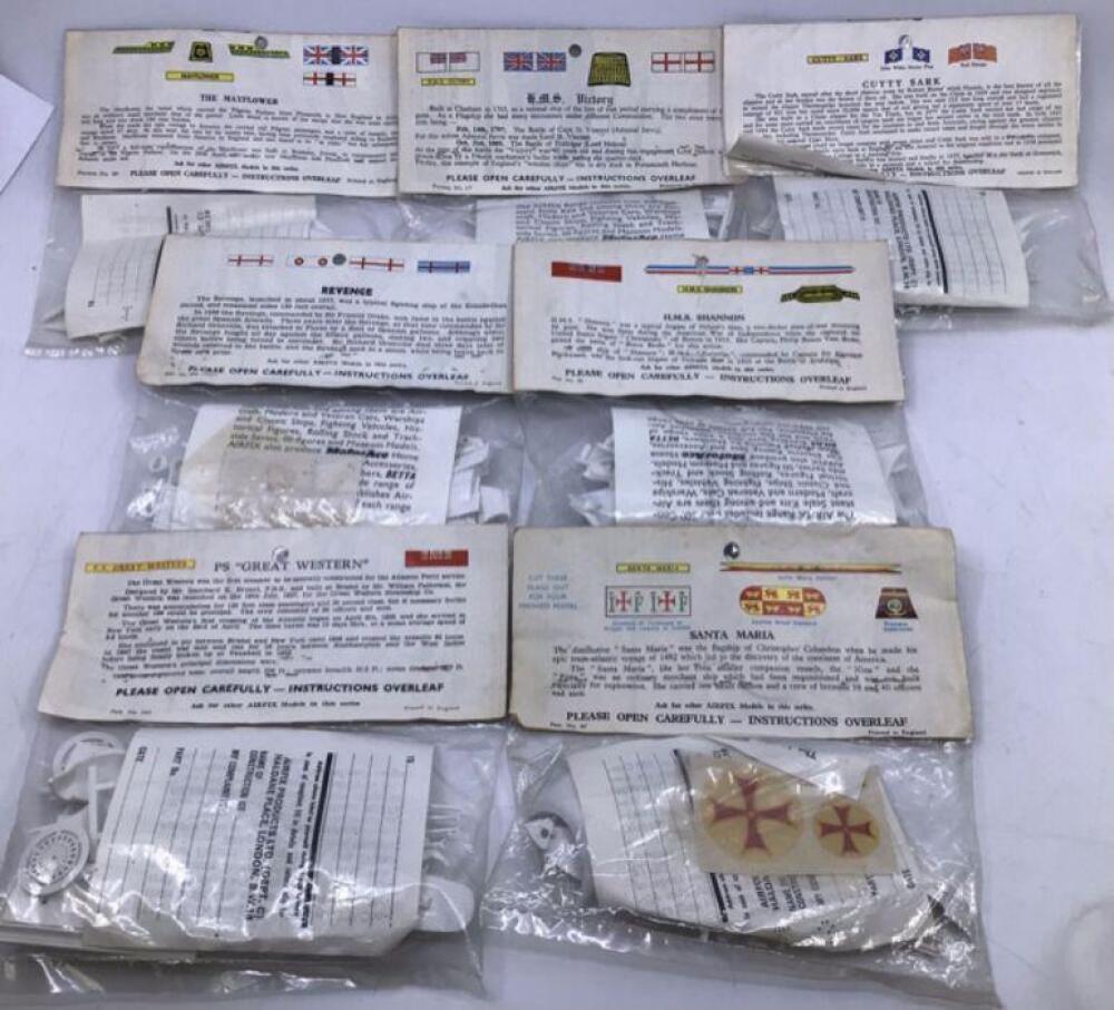 Airfix: A collection of Airfix model kits in plastic bags with header ...