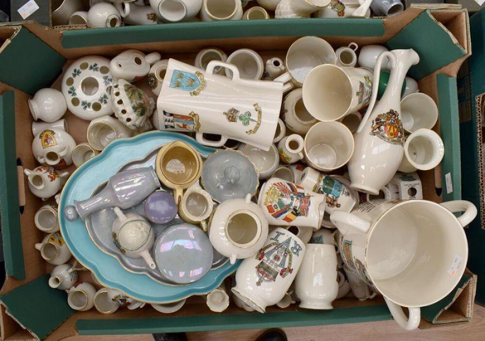 Large collection of Goss ware in large vases and loving mugs, dressing ...