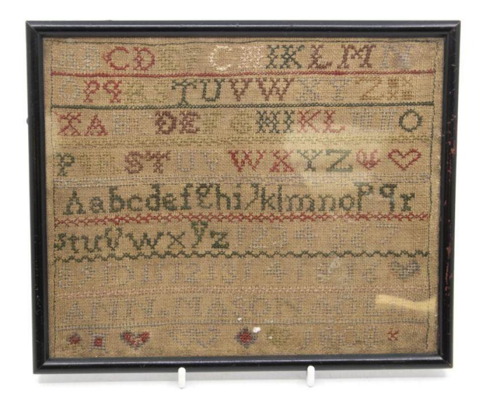 A sampler dated 1808, framed