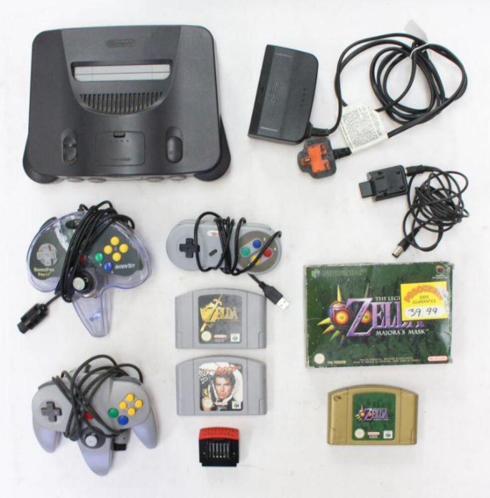 Nintendo: An unboxed Nintendo 64 black console, complete with power ...