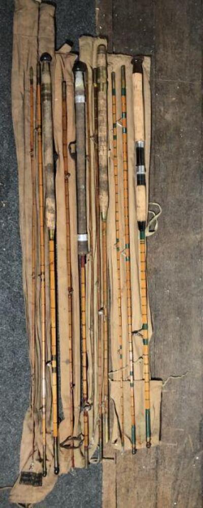 Angling Interest: Two Allcock's split cane spinning fishing rods ...