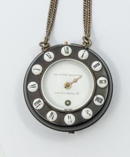 An early 20th Century French black cased half hunter pocket watch ...