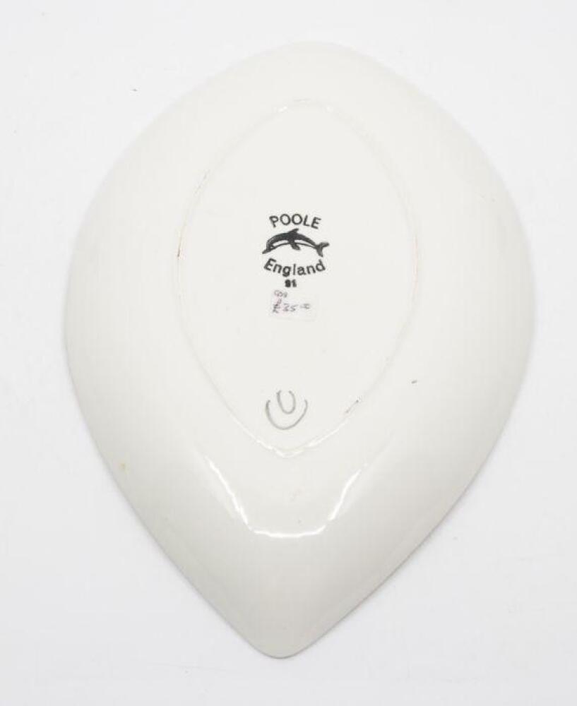 Poole Pottery: 5 Poole Pottery Delphis dishes shape 91, 3 on red ground ...