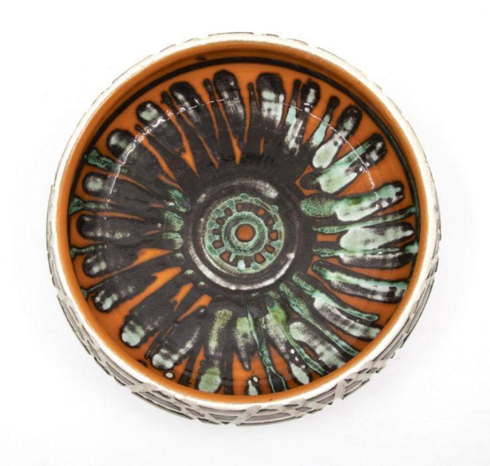 Poole Pottery: A Poole Pottery Delphis bowl with carved decoration to ...