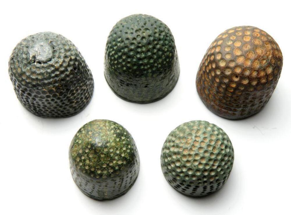 Medieval Thimbles. Circa, 14th-16th century AD. Five beehive type ...