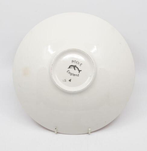 Poole Pottery: A Poole Pottery Delphis shallow bowl on red ground ...