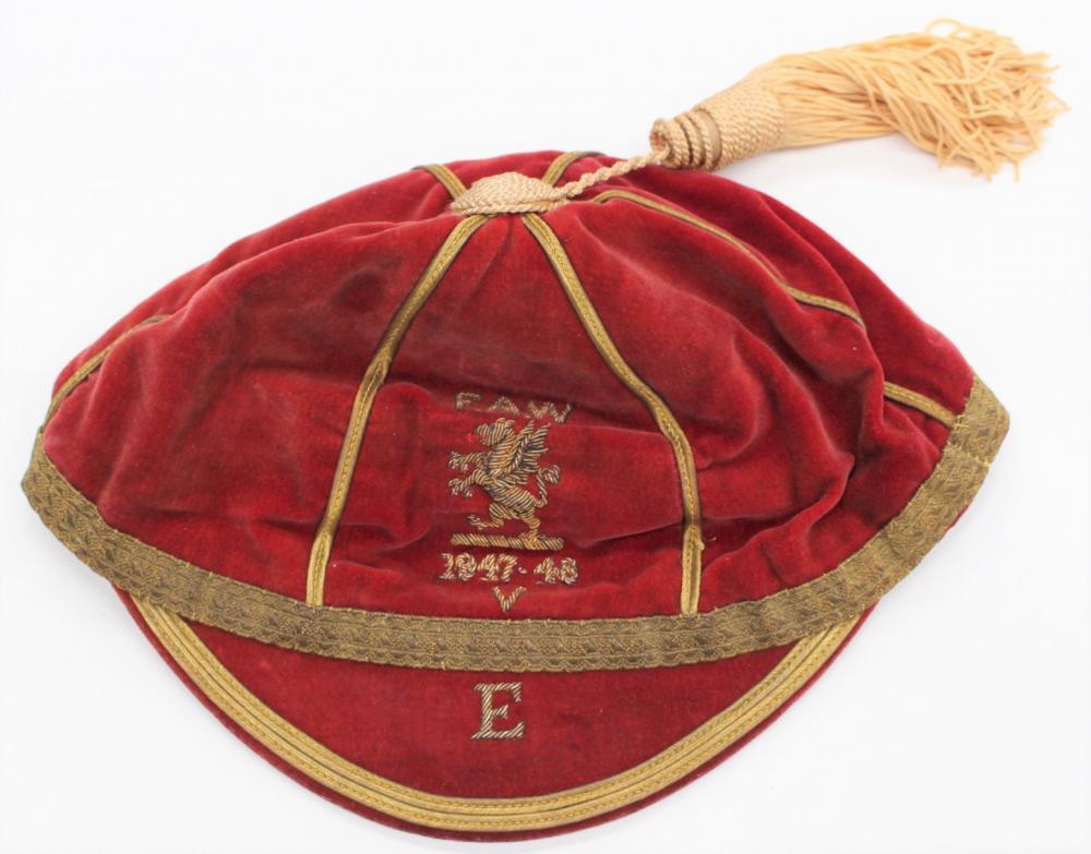Ray Lambert: A 1947-48 Wales full International Cap, awarded to Ray ...