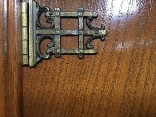 Two Austinsuite wardrobes both in honey oak with carved frieze leading ...