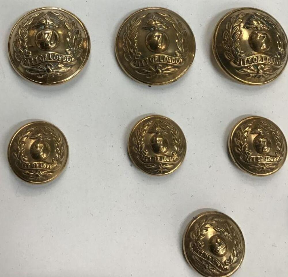 Collection of British military buttons.