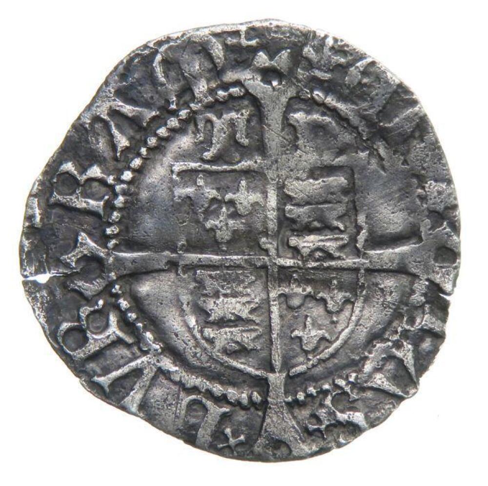 Henry VIII Sovereign Penny. Silver, 0.53 grams. 16.21 mm. King seated ...