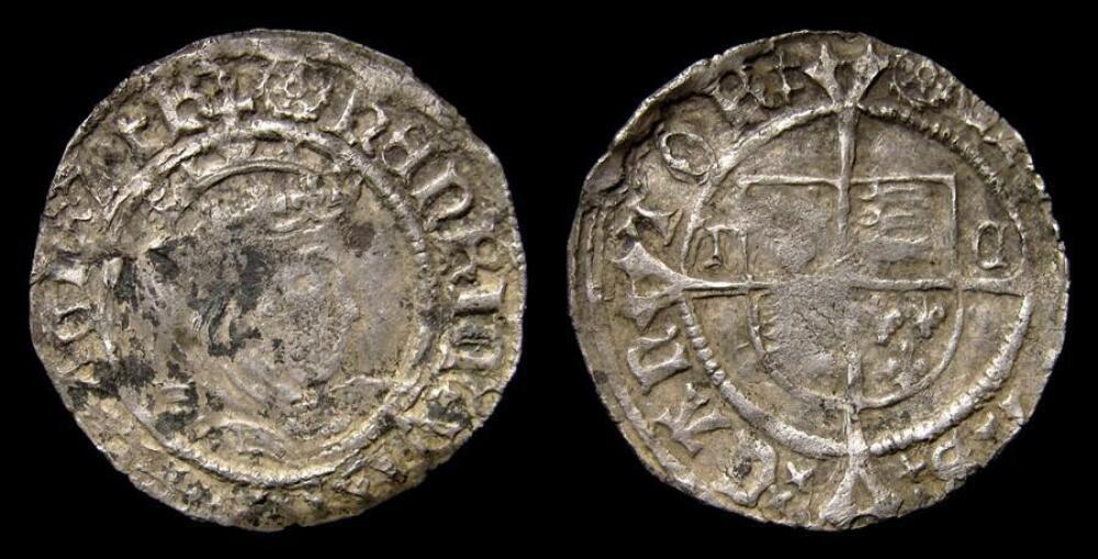 Post-Medieval, silver halfgroat of Henry VIII (1509-1547) dating c ...