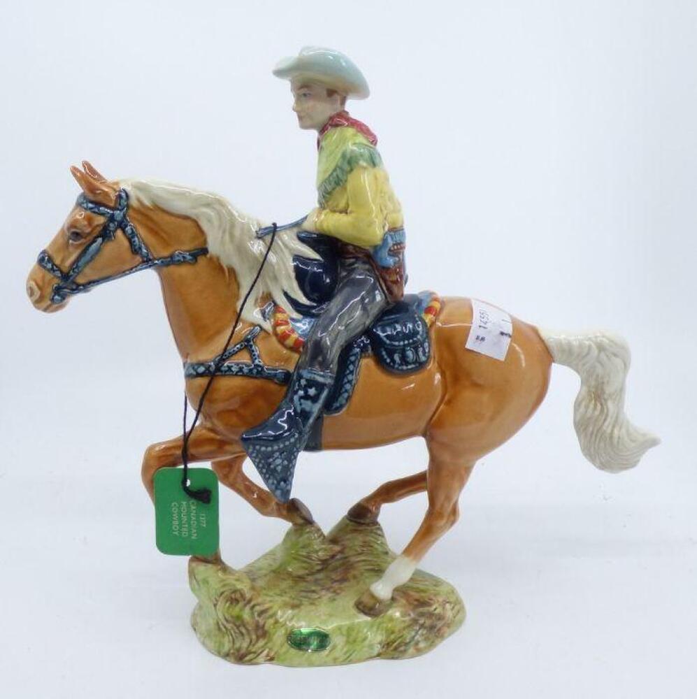 Beswick Canadian mounted cowboy model 1377 , with original labels 23cm ...