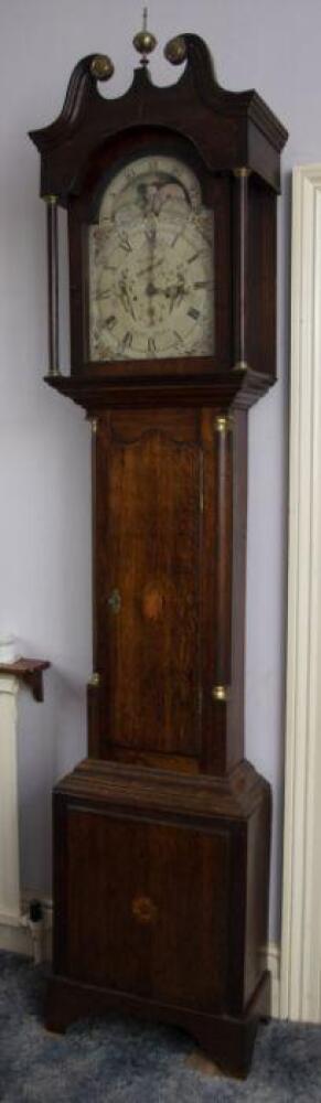 A Thirty- hour white dial longcase clock, Pattison, Halifax, with ...