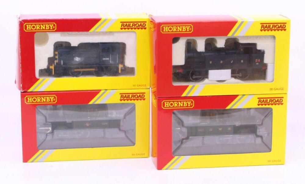 Hornby: A collection of four boxed Hornby, OO Gauge, locomotives to ...