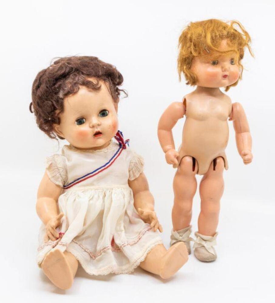 Pedigree hand plastic x 2 dolls, one Little Princess 1953 and one Roddy ...