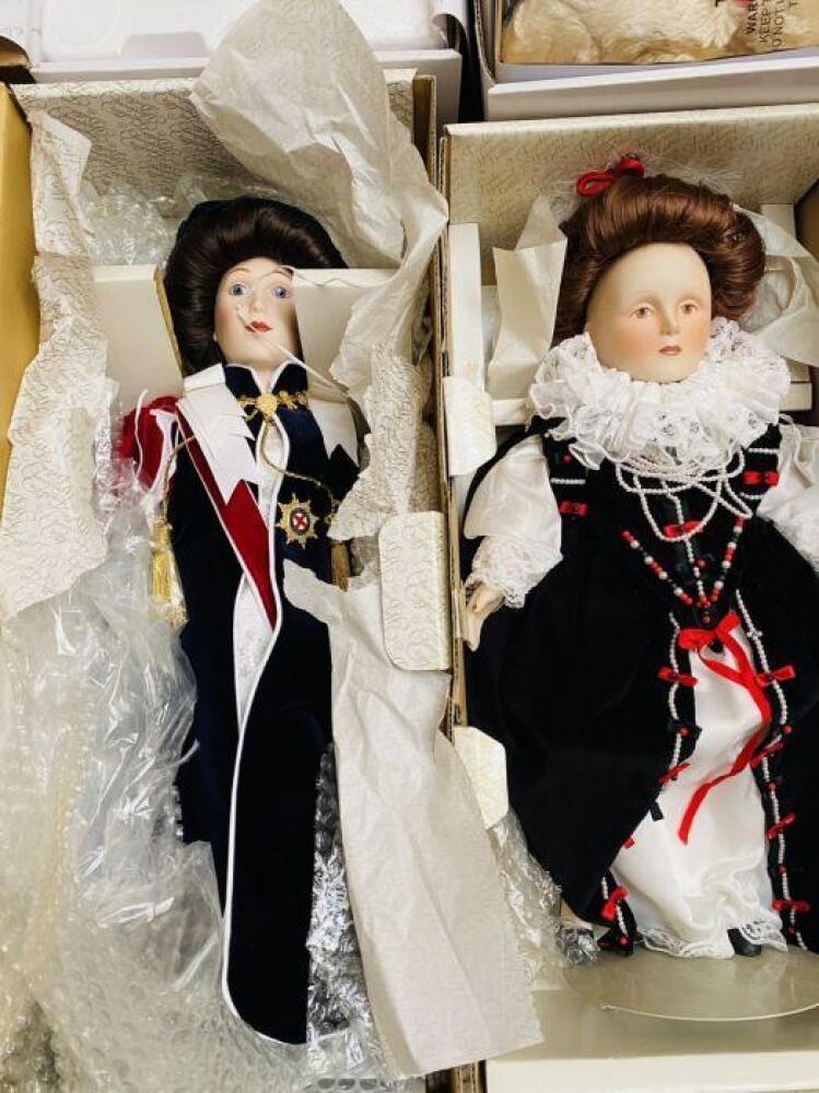 A collection of Royal Dolls, all with packaging. Examples include ...