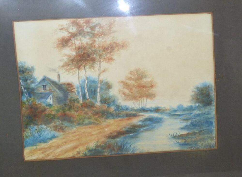 2 watercolour paintings signed H Whittaker 1903 , 65cm x 75cm