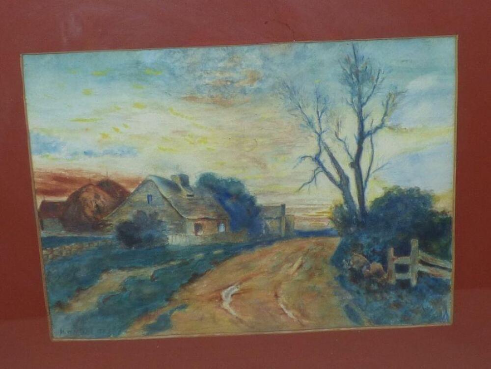 2 watercolour paintings signed H Whittaker 1903 , 65cm x 75cm