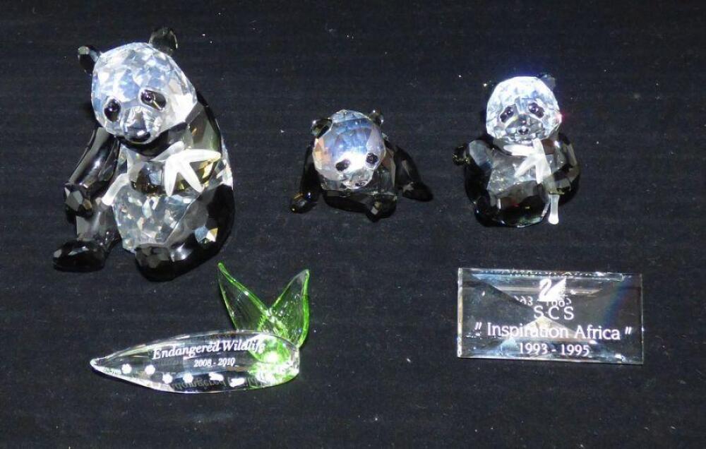 Swarovski Crystal Endangered Wildlife Pandas, mother and baby panda and ...