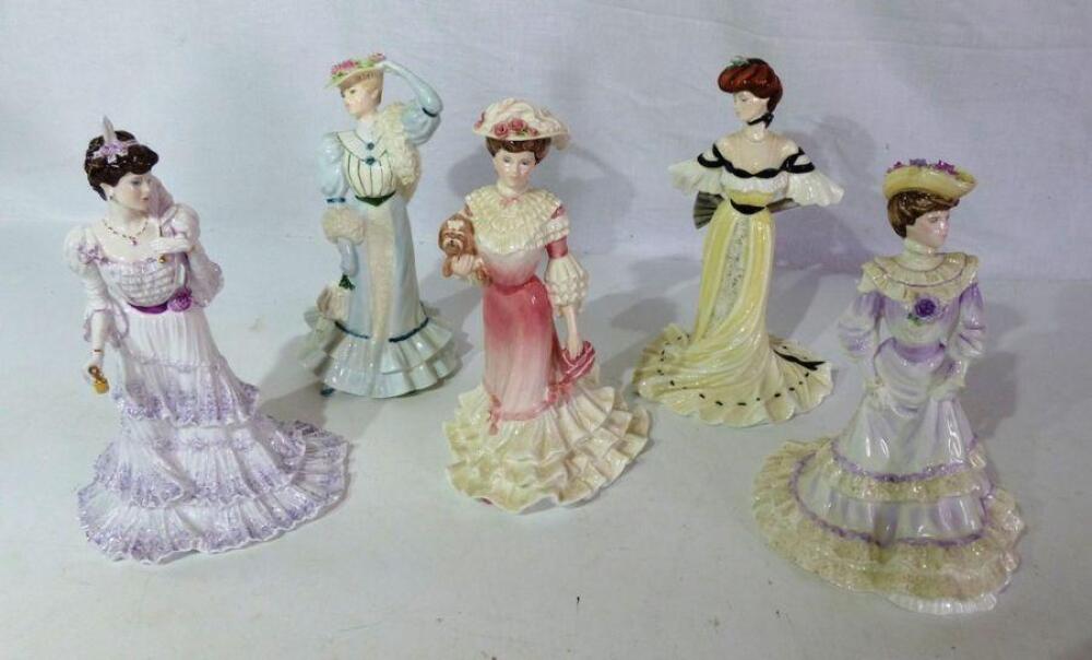 5 Coalport limited edition figures from the Golden Age collection ...